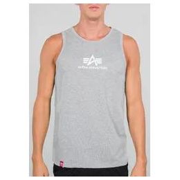 Tanktop Alpha Industries "BASIC TANK", Herren, Gr. S, grau (grau heather), Single Jersey, Obermaterial: 100% Baumwolle, meliert, k&ouml;rpernah h&uuml;ftbedeckend, tiefer Rundhals, Tops Tanktop