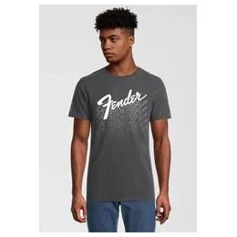 T-Shirt Recovered "Fender Logo Repeat Fade", Herren, Gr. S, grau, 100% Baumwolle, bedruckt, normal, Rundhals, Shirts T-Shirt, mit angesagtem Logoprint