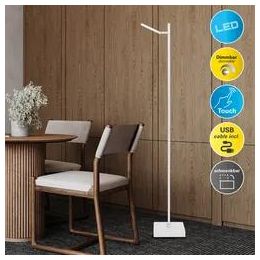 N&auml;ve N&Auml;VE LED Stehlampe "Lupa", wei&szlig;, 1, H: 135cm, 1 Stk., Leuchten, Akkuleuchte, USB-C Kabel, wei&szlig;, dimmbar(Touch), Schirm drehbar, Metall, LED Stehlampe