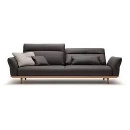 4-Sitzer "CR.460 Designsofa mit erstklassigem Sitzkomfort", braun (graubraun 534, 49), B:248cm H:103cm T:100cm, NaturLEDER OSKAR (echtes Rindsleder), CREATION BY ROLF BENZ, Sofas, Sockel in Eiche, F&uuml;&szlig;e Eiche natur, Breite 248 cm