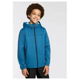 Softshelljacke Icepeak "KONAN JR", Damen, Gr. 164, blau (blau2), Softshell, Obermaterial: 100% Polyester, hoch geschlossener Ausschnitt, B&uuml;ndchen, Jacken Softshelljacke, f&uuml;r Kinder und Jugendliche, wasserabweisend, windabweisend