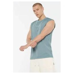 Muscleshirt Harlem Soul, Herren, Gr. XL, blau (fog blau), Single Jersey, Material: 100% Baumwolle, bedruckt, regular fit normal, Rundhals, Shirts, mit offenen Kanten