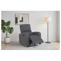Relaxsessel Home Affaire "TOURNAY, TV-Sessel mit Recliner - und Liegefunktion, Webstoff", grau (dunkelgrau), H:96cm T:93cm, Sessel, Relaxsessel, Ruhesessel mit Beinablage, Liegefl&auml;che ideal verstellbar 105-135