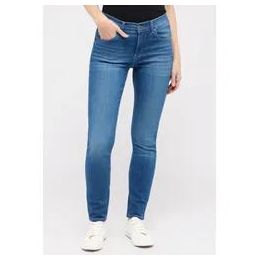 Straight-Jeans Angels "CICI", Damen, Gr. 42, L&auml;nge 32, blau (mid blau used), Denim/Jeans, Obermaterial: 92% Baumwolle, 6% Polyester, 2% Elasthan, slim fit, Jeans Straight-Jeans, Straight-Schnitt, Slim fit Passform, aus Baumwollmischung