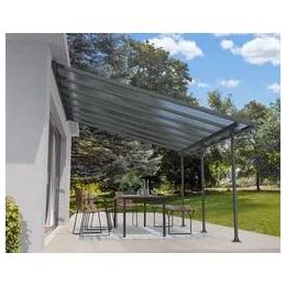 Terrassendach PALRAM - CANOPIA "Feria Alu Terrassen&uuml;berdachung", grau, B:606cm T:380cm, Aluminium, Polycarbonat (PC), Terrassen&uuml;berdachungen, einfache DIY Montage