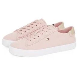 Plateausneaker Tommy Hilfiger "VULC CANVAS LACE UP SNEAKER", Damen, Gr. 36, rosa (rose), Baumwolle, Schuhe Plateausneaker, Freizeitschuh, Halbschuh, Schn&uuml;rschuh, in schmaler Form