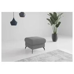 Polsterhocker Home Affaire "Rochelle", grau, B:58cm H:50cm T:58cm, 100% Polyester, Hocker, Polsterhocker, moderne 15 cm Metallf&uuml;&szlig;e