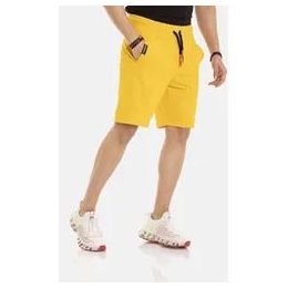 Cipo & Baxx Stoffhose CIPO & BAXX "Shorts", Herren, Gr. XXL, US-Gr&ouml;&szlig;en, gelb, 80% Baumwolle, 15% Polyester, 5% Elasthan, unifarben, regular fit knieumspielend, Hosen Stoffhose, elastischer Bund mit Kordelzug