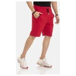 Cipo & Baxx Stoffhose CIPO & BAXX "Shorts", Herren, Gr. M, US-Gr&ouml;&szlig;en, rot, 80% Baumwolle, 15% Polyester, 5% Elasthan, unifarben, regular fit knieumspielend, Hosen Stoffhose, elastischer Bund mit Kordelzug
