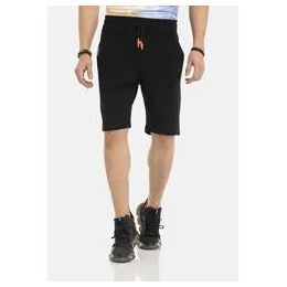 Cipo & Baxx Stoffhose CIPO & BAXX "Shorts", Herren, Gr. XL, US-Gr&ouml;&szlig;en, schwarz, 80% Baumwolle, 15% Polyester, 5% Elasthan, unifarben, regular fit knieumspielend, Hosen Stoffhose, elastischer Bund mit Kordelzug