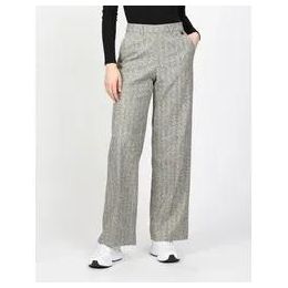 Stoffhose Gang "Gang Hosen Straight Fit 94JOANA", Damen, Gr. 26, schwarz beige herringbone, Stoff, 67% Polyester, 30% Viskose, 3% Elasthan, Hosen Stoffhose