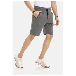 Cipo & Baxx Stoffhose CIPO & BAXX "Shorts", Herren, Gr. XXL, US-Gr&ouml;&szlig;en, grau (anthrazit), 80% Baumwolle, 15% Polyester, 5% Elasthan, unifarben, regular fit knieumspielend, Hosen Stoffhose, elastischer Bund mit Kordelzug