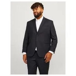 Jack & Jones PlusSize Sakko "JPRSOLARIS BLAZER NOOS PLS", Herren, Gr. 60, schwarz, Web, Obermaterial: 59% Polyester, 24% Wolle, 16% Viskose, 1% Elasthan, JACK & JONES PLUSSIZE, unifarben, slim fit, Sakkos Sakko