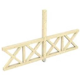 Skan Holz Carport-Seitenwand SKANHOLZ "Andreaskreuz", beige (natur), B:343cm H:210cm, Holzwerkstoff, Gartenhaus-Seitenw&auml;nde, freistehehend