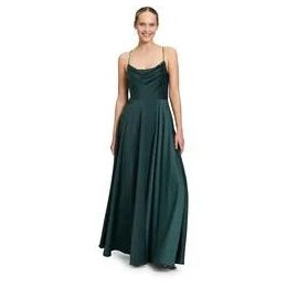 Abendkleid Vera Mont "Damen mit Wasserfallausschnitt", Damen, Gr. 42, Normalgr&ouml;&szlig;en, gr&uuml;n (dusty slate), Satin, Obermaterial: 97% Polyester, 3% Elasthan; Futter: 100% Polyester, figurumspielend lang, Wasserfallausschnitt, Kleider Abendkleid, Material