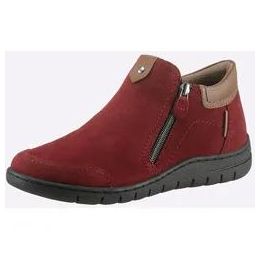 Stiefelette Reflexan, Damen, Gr. 38, rot (bordeaux), Veloursleder, Schuhe Stiefelette