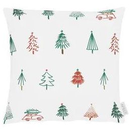 Dekokissen Apelt "5825", gr&uuml;n (gr&uuml;n, wei&szlig;, bedruckt), B:39cm L:39cm, Baumwolle, Polyester, Dekokissen_Sitzkissen_Kissenh&uuml;llen