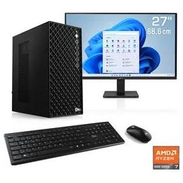 CSL PC-Komplettsystem "Mystic V24121", Energieeffizienz: E (A-G), schwarz, Microsoft Windows 11 Home (64 Bit), 16 GB RAM 1.000 GB SSD, Computer_Komplettsysteme