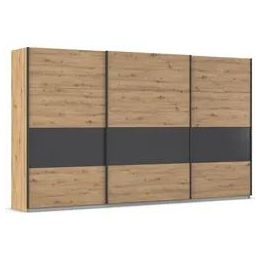 Schwebet&uuml;renschrank Rauch "Kleiderschrank Schrank Garderobe Ankleide Schlafzimmerschrank CORTONA", grau (eiche artisan, graumetallic), B:360cm H:210cm T:62cm, Holzwerkstoff, Schr&auml;nke, Schwebet&uuml;renschrank, inkl. Inneneinteilung, 2 Stoffboxen extra Einlegeb&ouml;den MADE IN GERMANY