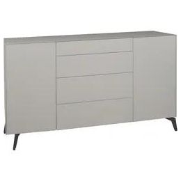 M&auml;usbacher Kommode M&Auml;USBACHER "Imola TOPSELLER", grau (kreidegrau matt lack, glas kreidegrau glanz), F&uuml;&szlig;e aus Metall,4 Packst&uuml;cke, 2 Stk., 2 Stk., Sideboards, Kommode, Kommode mit Glasfront und Glasoberplatte