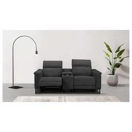 2-Sitzer OTTO HOME "LUND, Kinosofa, Relaxfunktion, TV-Sessel, manuell/elektrisch (USB-A)", grau (anthrazit), B:195cm H:97cm T:99cm, Webstoff 100% Polyester, Sofas, Kopfteilverstellung, Getr&auml;nkachhalter, u. Staufach