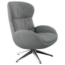 Relaxsessel FLEXLUX "Haze, hervorragender Komfort, Alu Fu&szlig;, organisches Design, ergonomisch", blau (navy blau), B:70cm H:104cm T:79cm, 62% Polyester, 17% Cotton, 14% Linen, 12%Polyester, 4% Wool, Sessel, Relaxsessel, R&uuml;ckenteilverstellung, drehbar, Fu&szlig; Alu