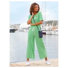 Jumpsuit Casual Looks, Damen, Gr. 44, Normalgr&ouml;&szlig;en, gr&uuml;n (apfel), 95% Viskose, 5% Elasthan, unifarben, lang, Overalls Jumpsuit