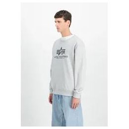 Sweatshirt Alpha Industries "Basic Sweater", Herren, Gr. 3XL, grau (pastel grau), angeraute Sweatware, Obermaterial: 100% Baumwolle, bedruckt, normal normal, Rundhals, Rippb&uuml;ndchen, Sweatshirts Sweatshirt, Baumwollmischung, regular fit