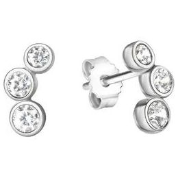 Paar Ohrstecker Vivance "925/- Sterling Silber rhodiniert Zirkonia", wei&szlig; (wei&szlig;, wei&szlig;), Ohrringe, Damen, one-size, Silber 925 (Sterlingsilber)