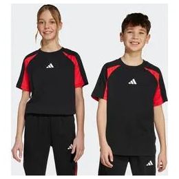 T-Shirt Adidas SPORTSWEAR "J CB T", Jungen, Gr. 140, wei&szlig; (schwarz, pure ruby, wei&szlig;), Obermaterial: 100% Baumwolle, normal, Rundhals, Shirts T-Shirt