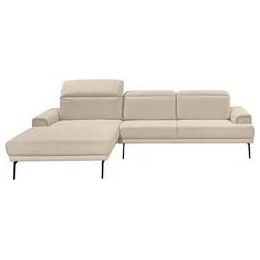 Ecksofa Musterring "MR 4580", beige (nature), B:288cm H:79cm T:220cm, 100% Polyester, Sofas, Ecksofa, mit Kopf- und Sitztiefenverstellung, Metallfu&szlig; chrom, 288 x 193/220cm