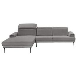 Ecksofa Musterring "MR 4580", grau, B:288cm H:79cm T:220cm, 100% Polyester, Sofas, Ecksofa, mit Kopf- und Sitztiefenverstellung, Metallfu&szlig; chrom, 288 x 193/220cm
