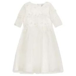 Partykleid DANAMADE "DANAMADE Dresses DLUANA", M&auml;dchen, Gr. 128, EURO, wei&szlig; (ivory), Oberstoff: 100% Polyester / Futter: 100% Polyester, Kleider Partykleid