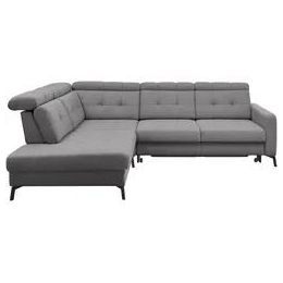 Ecksofa Musterring "MR 4615", grau, B:272cm H:84cm T:214cm, 100% Polyester, Sofas, Ecksofa, mit Kopf- und R&uuml;ckenverstellung, Metallfu&szlig; schwarz, Ma&szlig;e 272 x 214 cm, Topseller