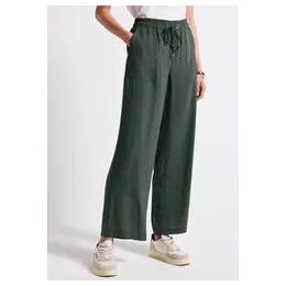 Culotte Street One, Damen, Gr. 42, L&auml;nge 30, gr&uuml;n (mid gr&uuml;n), Stoff, 83% Modal, 17% Polyester, unifarben, loose fit lang, Hosen Culotte, High Waist