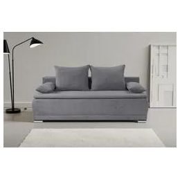 Schlafsofa WERK2 "Biggi komfortabel & elegant, Schlaffunktion, Bettkasten, Breite 206 cm", grau (hellgrau), B:206cm H:88cm T:91cm, 95% Polyester, 5% Nylon, Sofas, Schlafsofa, inkl. losen Kissen, Struktur weich ASTON, hellgrau