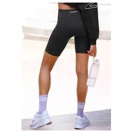 Radlerhose Copenhagen Studios, Damen, Gr. L (44/46), N-Gr, schwarz, Obermaterial: 78% Polyester, 22% Elasthan, bedruckt, unifarben, figurbetont ca. Mitte Oberschenkel, Hosen Radlerhose, mit breitem B&uuml;ndchen