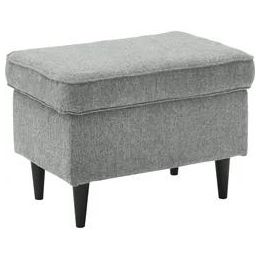 Hocker ED EXCITING DESIGN "Oskar", grau, B:63cm H:43cm T:42cm, 100% Polyester, Hocker, Sitzhocker, mit Massivholzf&uuml;&szlig;en