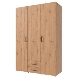 Dreht&uuml;renschrank wimex "Mugano", artisan, eiche nachbildung, griffe schwarz, B:120cm H:185cm T:54cm, Holzwerkstoff, Schr&auml;nke, Dreht&uuml;renschrank, wahlweise mit oder ohne Spiegel, mit Schubladen