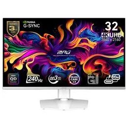MSI OLED-Monitor "MPG 321URXW-QD-OLED", Energieeffizienz: G (A-G), wei&szlig;, B:71,8cm H:41,8cm T:6,9cm, Monitore