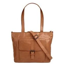 SPIKES & SPARROW Shopper SPIKES & SPARROW, Damen, Gr. B/H/T: 30cm x 23cm x 7cm onesize, braun (cognac), Leder, leicht gl&auml;nzend, unifarben, Taschen Shopper, echt Leder