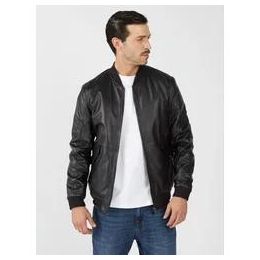 Blouson JCC "31024401", Herren, Gr. 54, schwarz, Obermaterial: 100% Lammleder; Futter: 100% Polyester; Wattierung: 100% Polyester; Strick: 95% Baumwolle, 5% Elasthan, Jacken Blouson