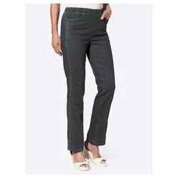 Schlupfjeans Classic Basics, Damen, Gr. 27, Kurzgr&ouml;&szlig;en, schwarz (anthrazit, grau, denim), 81% Baumwolle, 17% Polyester, 2% Elasthan, unifarben, lang, Jeans Schlupfjeans