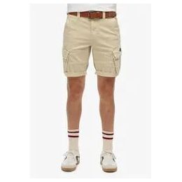 Cargobermudas Superdry "CORE CARGO SHORT", Herren, Gr. 32, N-Gr, beige (sand), Web, Obermaterial: 97% Baumwolle, 3% Elasthan, unifarben, straight fit knielang, Hosen