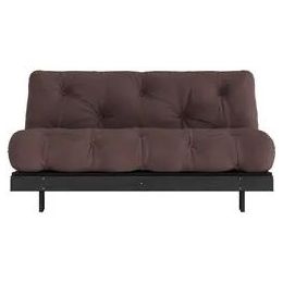 Daybett KARUP DESIGN "Roots Sofa Bed, Schlafsofa, Daybett, Bettfunktion, FSC-Massivholz", braun, B:160cm H:85cm, Bezug: 80% Baumwolle, 20% Polyester, Daybetten, Inkl. Futonmatratze. Mehrere Gr&ouml;&szlig;en & Farben, Made in Europe
