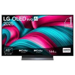 LG OLED-Fernseher "OLED48C5ELB", Energieeffizienz: G (A-G), grau (grau, schwarz), 48 &prime;&prime;, Fernseher