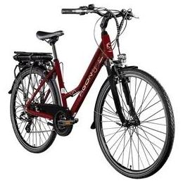 E-Bike agon "Avesa" Gr. 48, rot (weinrot), Elektrofahrr&auml;der, 48cm, 28 Zoll (71,12cm), Pedelec, Elektrofahrrad f&uuml;r Damen u. Herren, Topseller