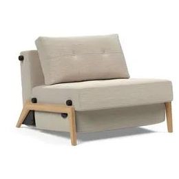 Sessel INNOVATION LIVING TM "CUBED Schlafsessel, F&uuml;&szlig;e Eiche, Breite 98cm, hoher Sitzkomfort", beige (sand), B:98cm H:79cm T:98cm, Sessel, Sessel