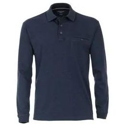 Langarm-Poloshirt Casamoda "Casamoda Polo-Shirt Langarm gestreift", Damen, Gr. 3XL, blau (mittleres dunkelblau), 62% Baumwolle, 38% Polyester, Shirts