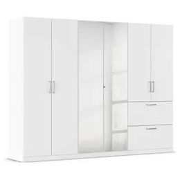 Dreht&uuml;renschrank Rauch "Kleiderschrank Schrank Garderobe Schlafzimmerschrank PADUA", wei&szlig; (alpinwei&szlig;), B:271cm H:210cm T:54cm, Holzwerkstoff, Schr&auml;nke, Dreht&uuml;renschrank, voll aufgelegte Spiegelt&uuml;ren, zwei gro&szlig;e Schubladen MADE IN GERMANY